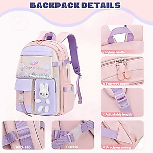 Kawaii Backpack for School Girls Bunny Backpack Kids Casual Bookbag Cute Outdoor Daypack