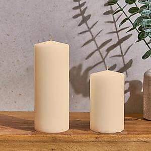 Simply Soson 2.5x6 inch Ivory Pillar Candles, Ivory Candles, Set of 6 Ivory Pillar Candles Bulk 2.5x6, Emergency Candles, Tall Candles, Wax Candle, Unscented Candles, Candle Pack Cone Tip Ivory Pillar