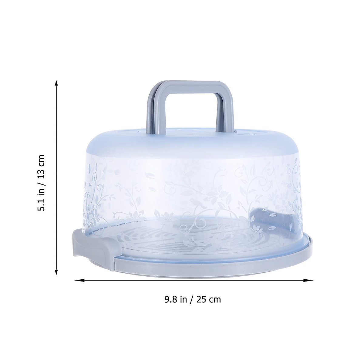 jojofuny Portable Round Cake Carrier with Handle Pie Saver Cupcake Container for Cookies Pies Desserts Blue
