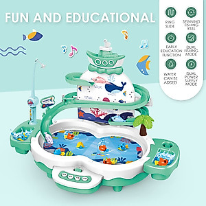 Eapura Fish Game| 3in1 Fishing Game Toys for Kids,34 PCS Fish Games Toys for Kids,Story-Toddler Preschool Learning Toys STEM Toys