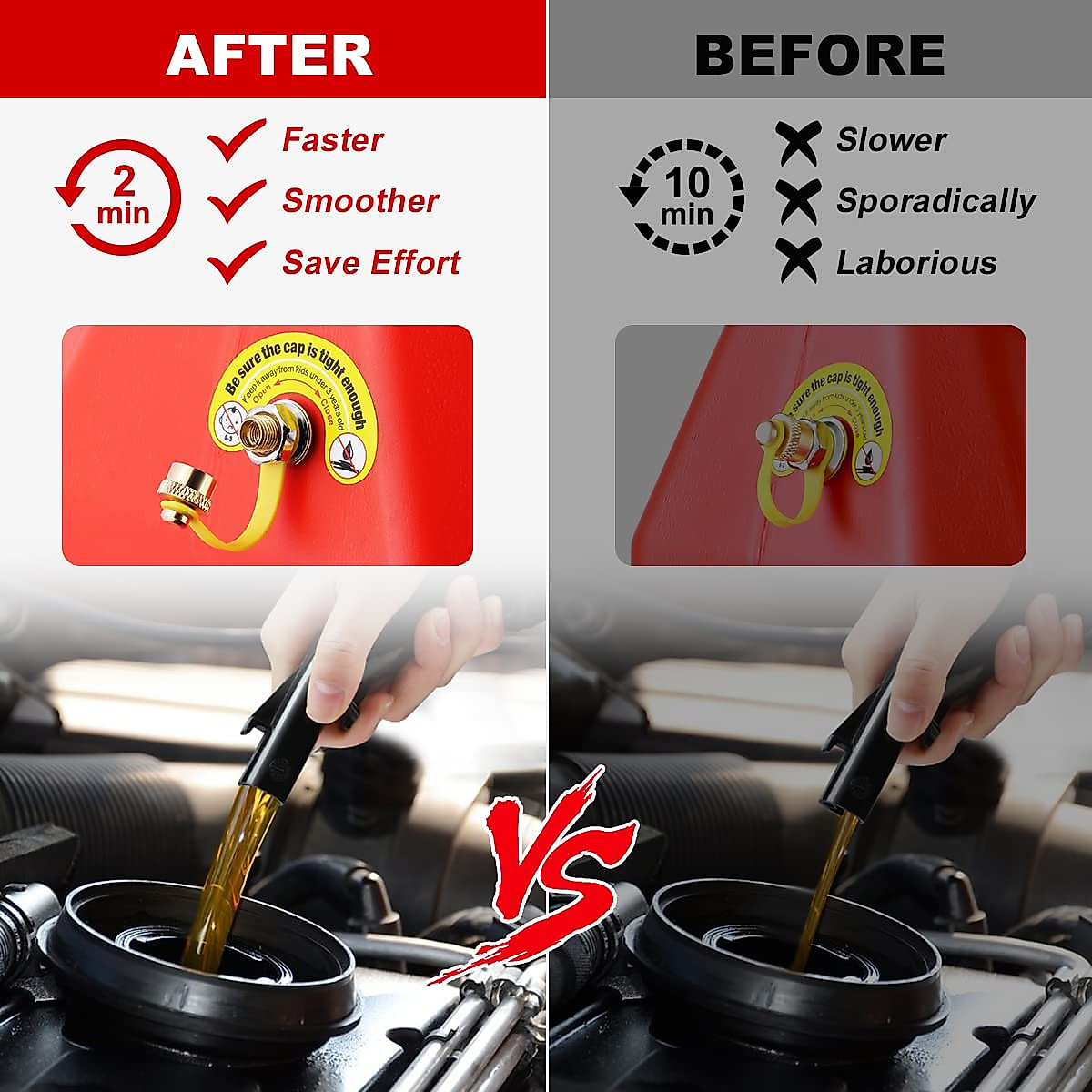 Magicfour Fuel Gas Can Vent Caps, 6 Pack Fuel Gas Tank Vent Caps Gas Can Replacement Vent Plug Gas Jug Vent Caps for Gas Fuel Water Can Jug to Allow Faster Flowing