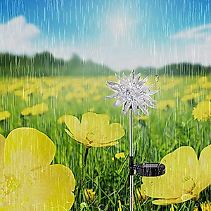 2PCS Waterproof Outdoor Solar Garden Stake Lights with Vivid Figurine –Sun Flower LED Garden Landscape Lawn Lamp for Flower Beds Backyards Decoration