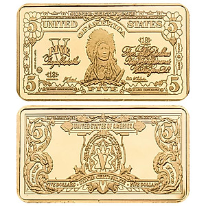 4pcs/lot US 1899-1901 Dollars Challenge Gold Plated Bar with Coin Holder America Collectables Coin Bullion Set Box (Gold)