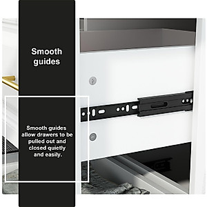 AIEGLE 3-Door Armoire Wardrobe Closet with Drawers, White Coat Closet with Doors, Modern Tall Wardrobe Cabinet Closet with Hanging Rod for Bedroom, Freestanding, White, 20.6" D x 47.2" W x 74.2" H