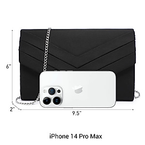 Dasein Women's Evening Bags Formal Party Clutches Wedding Purses Cocktail Prom Handbags (2-Black)