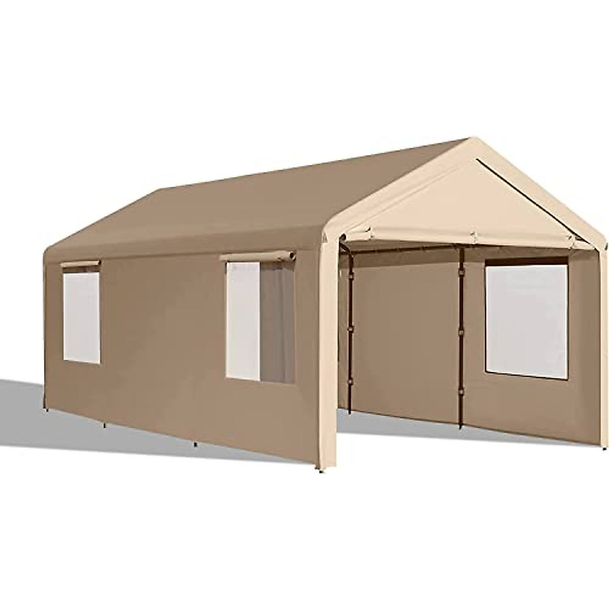 12 x 20 Carport Canopy Tent | Roll up Ventilated Windows | Outdoor 3-Sided Walls | Multi-Purpose Shade & Shelter | Heavy Duty Tent for Weddings Car Parking Party