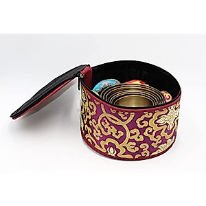 SANSKAR NEPAL Tibetan High Sided Singing Bowl Set in a Purple Carry Box for Meditation, Yoga, Relaxation (7 Sets with diameter ranging 3" - 5")