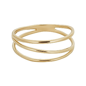 14k Yellow Gold Triple Band Ring (size 10)