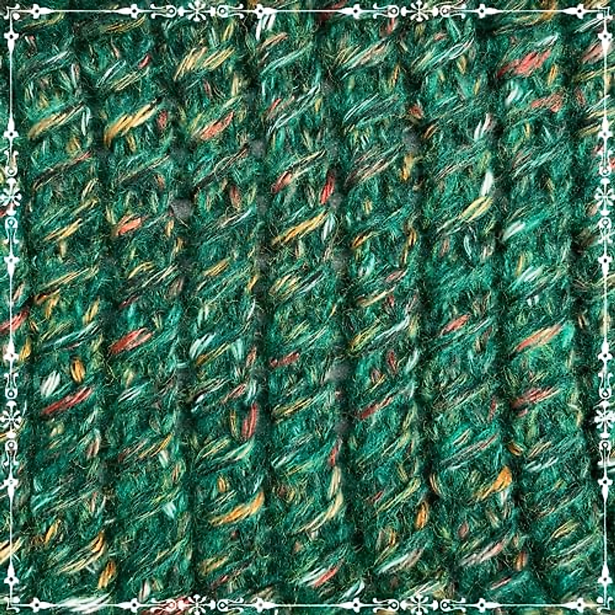KnitPal Cotton Alpaca Tweed, 3 DK, Light Worsted Yarn Pack of 4 (588yds/200g), Super Soft Fluffy Multicolor Blend for Knitting and Crocheting Hats, Shawls, Garments, Blankets (Emerald Green)