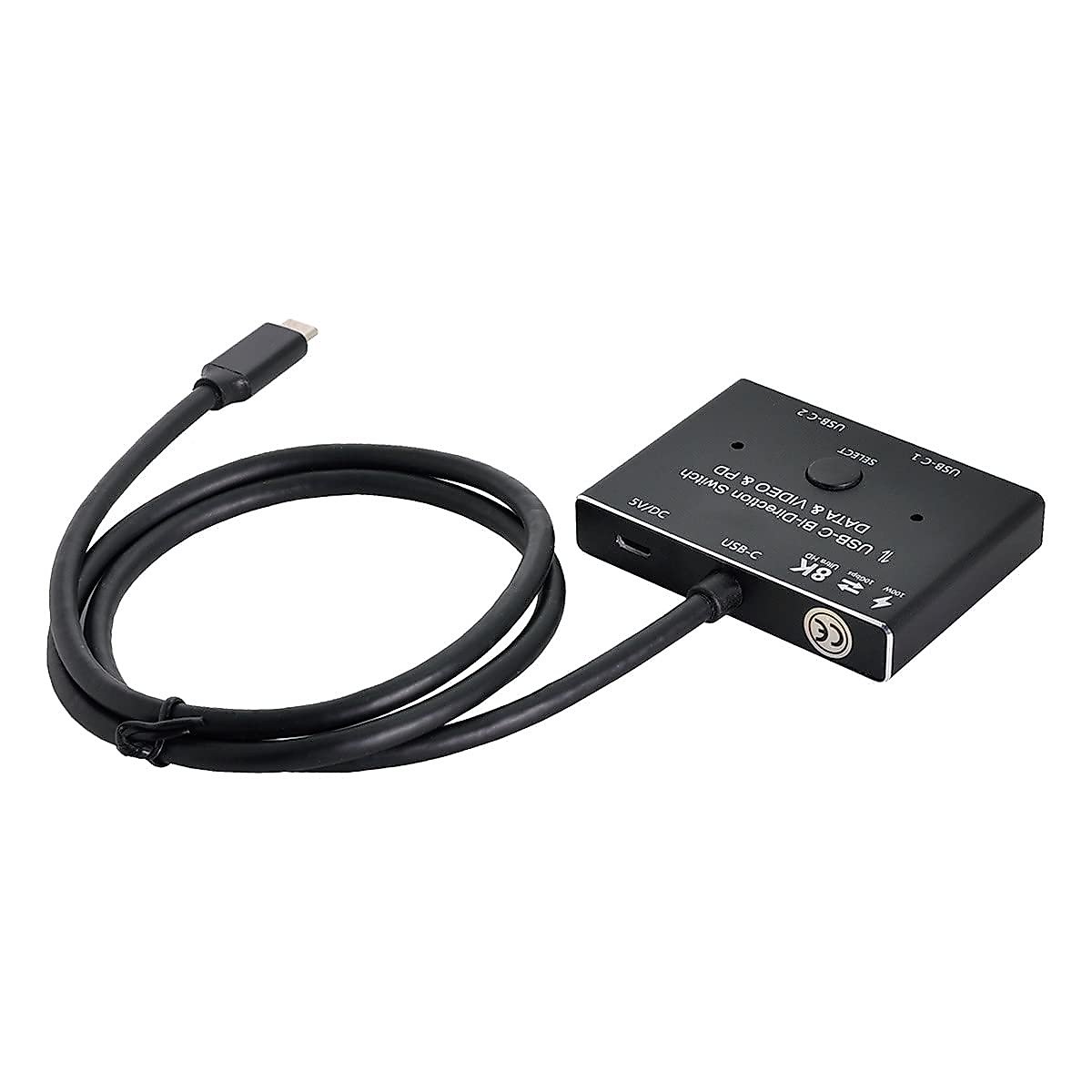 Cablecc USB-C Type-C Bi-Direction Switch MST 1 to 2 Hub Support Video Data PD 8K@30hz 100W 10Gbps with 50cm Cable