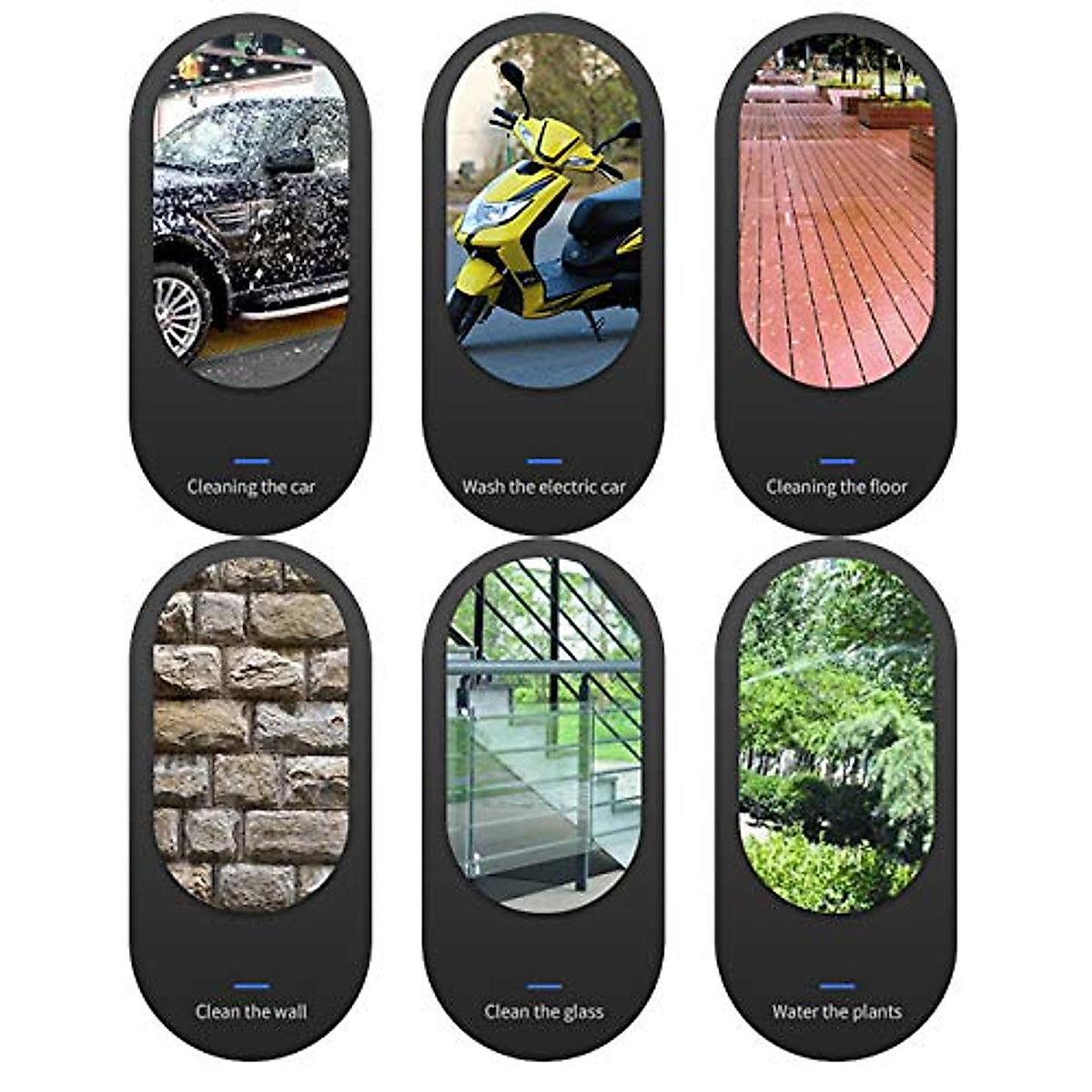 Battery Powered Pressure Washer Cordless Portable Power Cleaners Car Washer 320PSI 94PSI Garden Watering with 2000mAh Battery Hose Nozzles and Accesseries