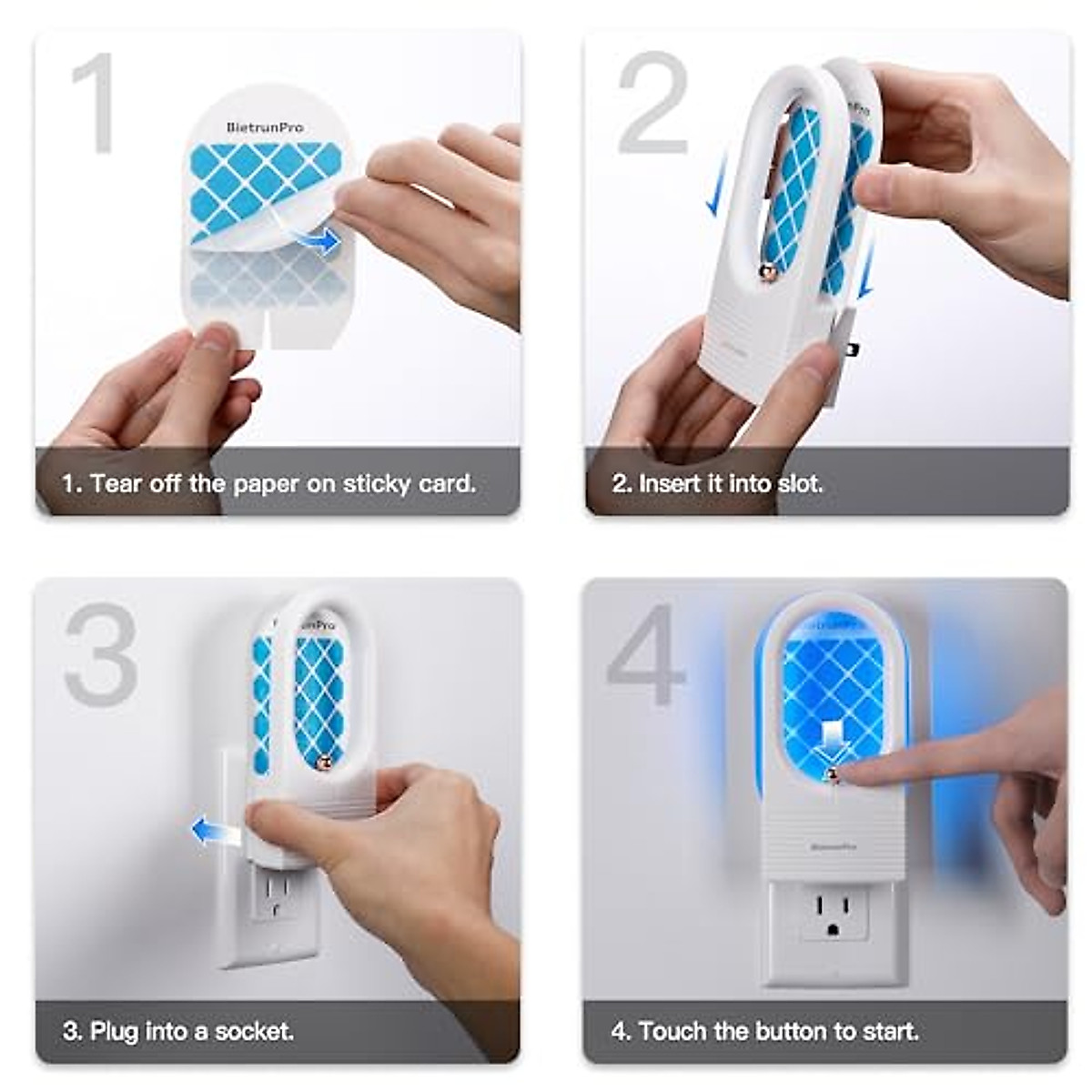 Fruit Fly Traps/Gnat Traps for Indoors(2 Devices+6 Refills), 2-in-1 UV＆Blue Light Plug-in Bug Trap, NAT Killer, Flying Insect Catcher Sticky Trap for Home House Fruit Flies, Moths, Mosquitoes, Fungus