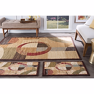 3 Pieces Set (5x7 + 20''x60'' + 20''x32'') Area Rug - Area Rugs for Living Room - Dining Room Rug - Bedroom Rug - Indoor Entry Entryway Rug - Kitchen Contemporary Carpet - Alfombras para Salas