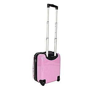 Betsey Johnson Designer Underseat Luggage Collection - 15 Inch Hardside Carry On Suitcase for Women- Lightweight Under Seat Bag with 2-Rolling Spinner Wheels (Flamingo Strut)