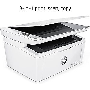 HP Laserjet Pro MFP M29W All-in-One Wireless Monochrome Laser Printer, White - Print Scan Copy - 1.0" Icon LCD Display, 19 ppm, 600 x 600 dpi, 8.5 x 11.69, Hi-Speed USB, Cbmou External Webcam