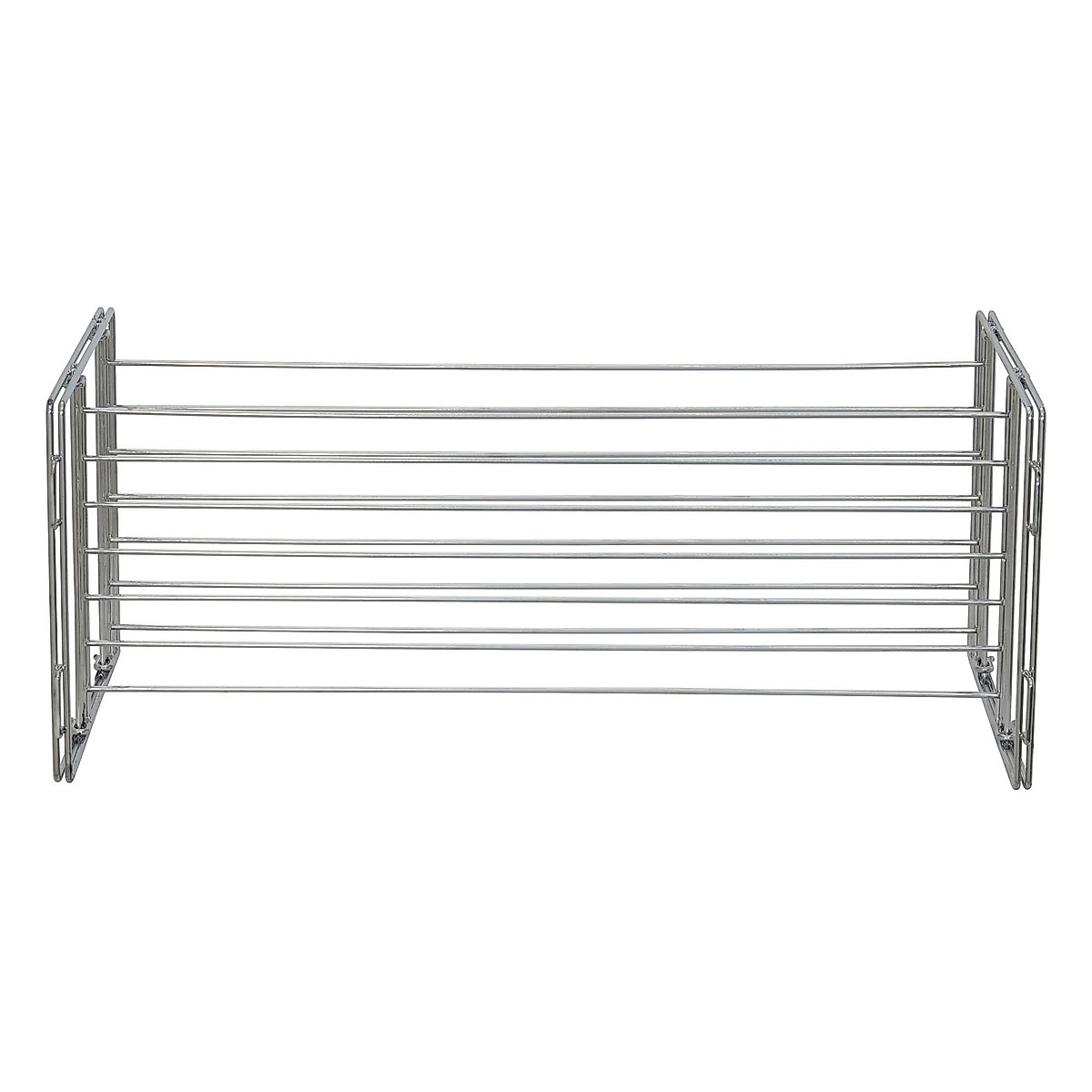 Household Essentials Stackable Two-Tier Shoe Rack, Chrome