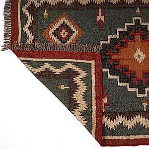 Handmade Jute Area Rug for Bedroom Living Room, Hallway Custom Size, Multicolor Boho Kilim Rug (10x14 feet)