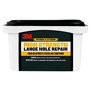 3M High Strength Fiber Reinforced Spackling Compound, 32 oz., Ideal for Large Hole Repair Cracks and Damaged Surfaces in Drywall, Plaster, Stucco, Concrete and Wood, For Easy Wall Repair (LHR-32-BB)