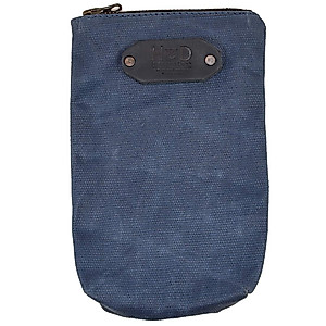 Hide & Drink, Scribbler Pouch Handmade from Waxed Canvas (Blue Mar)