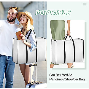 MISSLO Portable 70" Wedding Dress Garment Bag with Bride Tote Bag 8'' Gusseted Dress Bags for Gowns Long 4 Pockets Dress Cover for Women, White