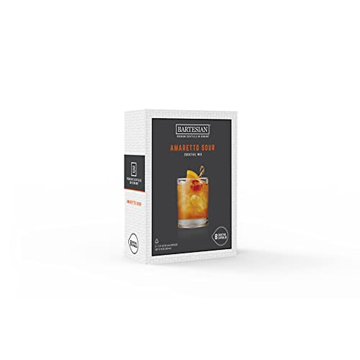 Bartesian Amaretto Sour Cocktail Mixer Capsules, Pack of 8 Cocktail Capsules, for Bartesian Premium Cocktail Maker (55414)