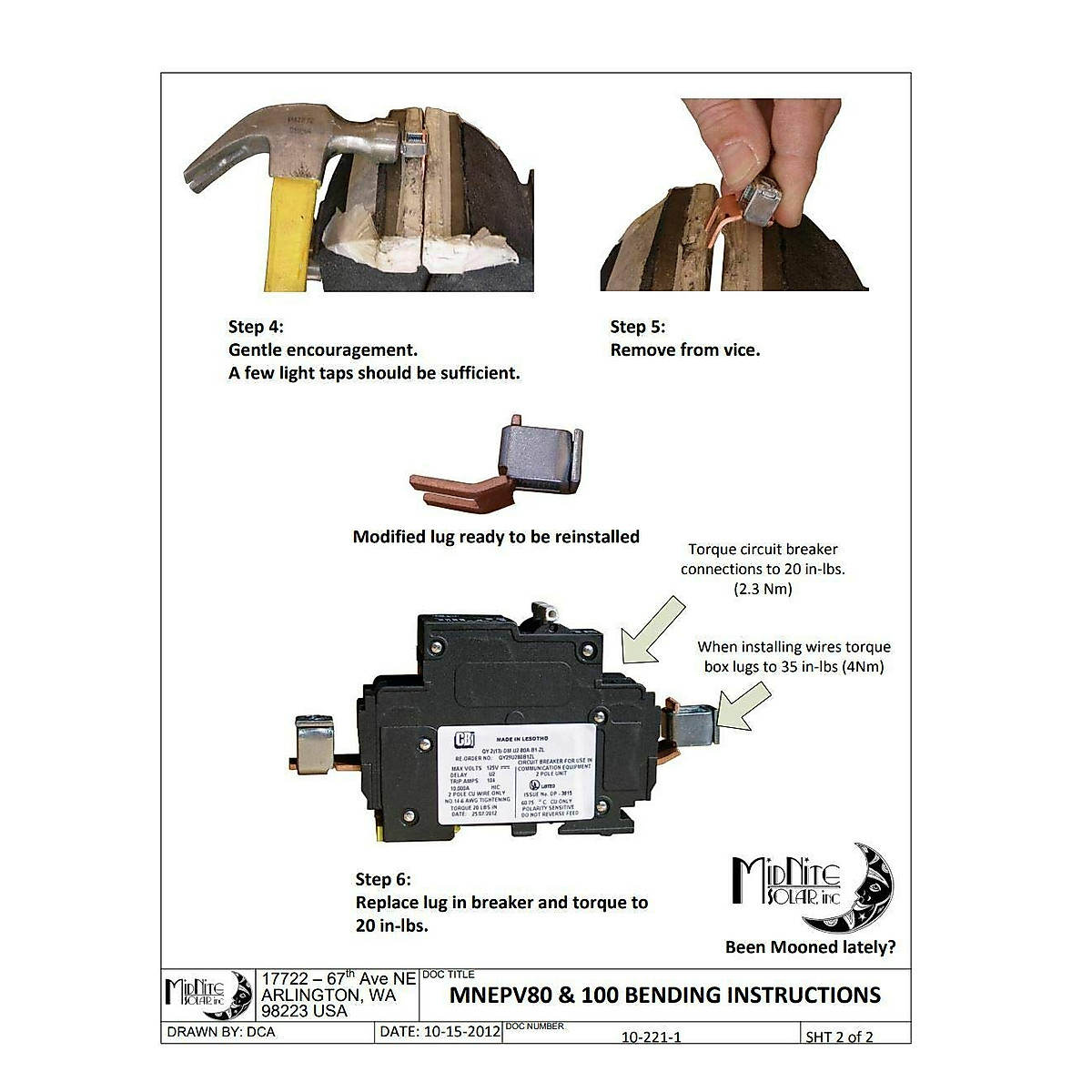 MidNite Solar MNEPV80 DIN Circuit Breaker 80A 150VDC