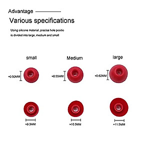 Adhiper Silicone Earplugs 6 Pieces of Eartips Replacement Earplugs is Compatible for Beats Studio Buds Headphones (Red)