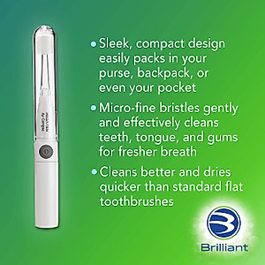 Brilliant Lumi Travel Sonic Toothbrush Replacement Heads - Round Brush Head with Micro Bristles, 2 Heads