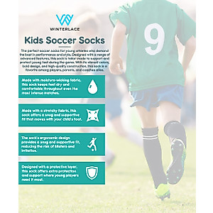 Winterlace Kids Soccer Socks, 6 Pairs for Boys Girls, Youth Knee High Athletic Sports Football Gym School Team Pack Children (as1, alpha, s, regular, Assorted)