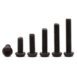 M5-0.8 x 12mm Black Button Torx Drive Head Machine Screws, Class 10.9 Alloy Steel, Full Thread, Black Oxide Finish, 60 Pcs