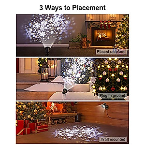 gaiatop Christmas Projector Lights Outdoor, Highlight Led Snowflake Lights Projector, Waterproof Landscape Christmas Decorations Lighting for Xmas Home Party Wedding Garden Patio