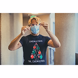 Mens Chemistree T Shirt Funny Chemistry Science Christmas Nerdy Graphic Cool Tee (Black) - XL