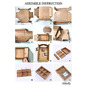 12 Packs Cupcake Boxes,Brown Kraft Treats Gift Boxes with Inserts and Display Windows,Cupcake Containers for Baking Pastries Goodies Biscuits(6 Lattices)