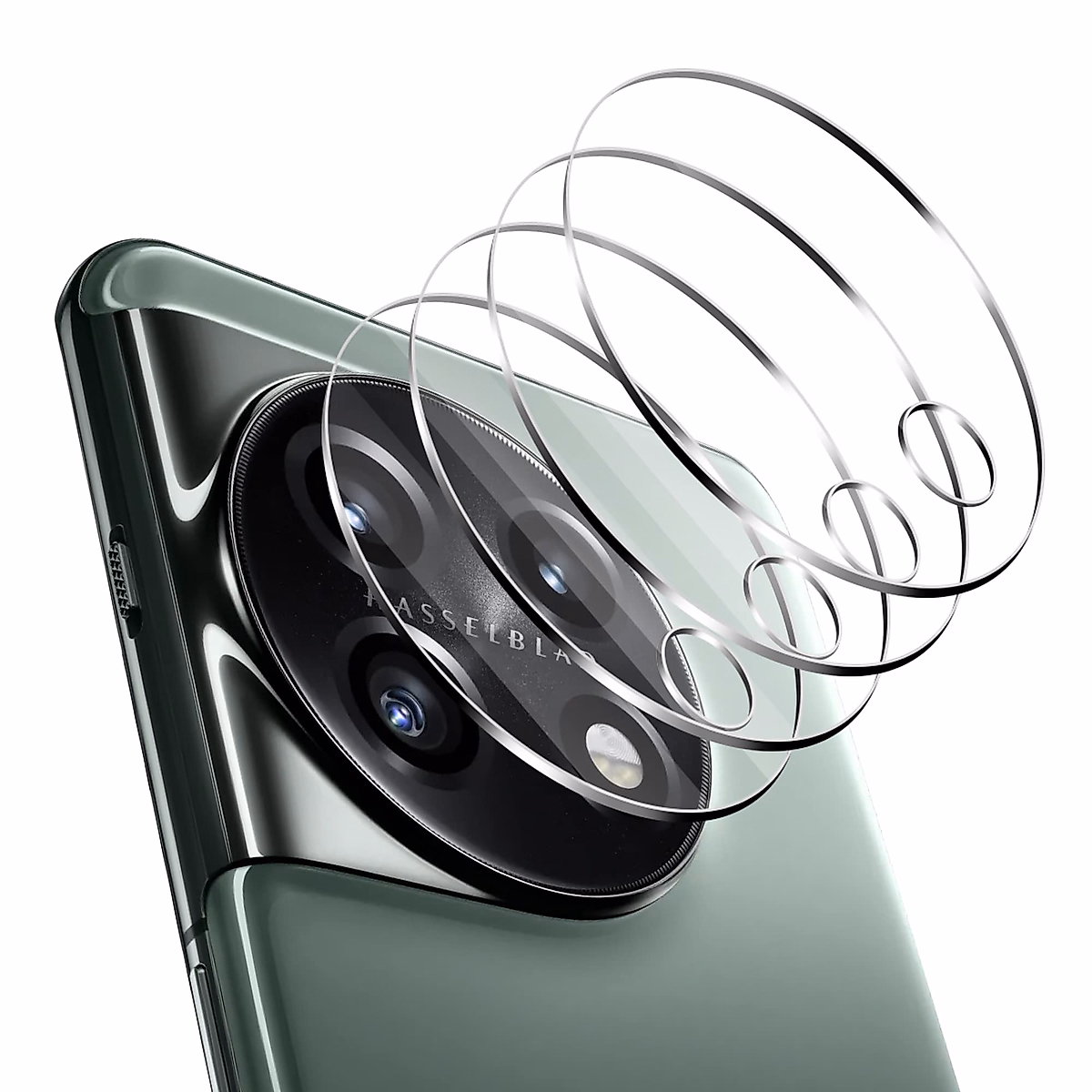 Orzero (4 Pack) Camera Lens Protector Compatible for OnePlus 11 5G, Protector de Cámera Solid Acrylic Cover 2.5D Arc Edges High Definition Bubble-Free