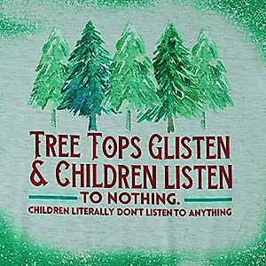 Teacher Christmas Shirt Women Tree Tops Glisten Children Listen Bleached Tee Cute Tree Graphic Teacher Gift Shirts Green