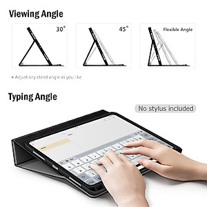 Antbox Case for iPad Pro 12.9'' 6th Generation (2022) 5th/4th/3rd Generation (2021/2020/2018), Built-in Pencil Holder Auto Sleep/Wake Function PU Leather Smart Cover (Black)