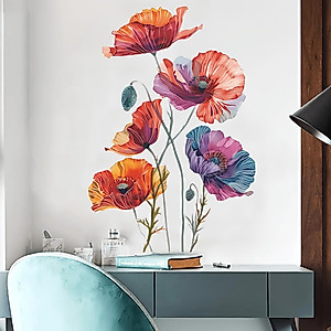 DIY Wall Decal Peeling and pasting, Detachable Wall Decal Mural, Vinyl Lotus Wall Decal, Girl Bedroom, Living Room, Bathroom Wall Art Decoration