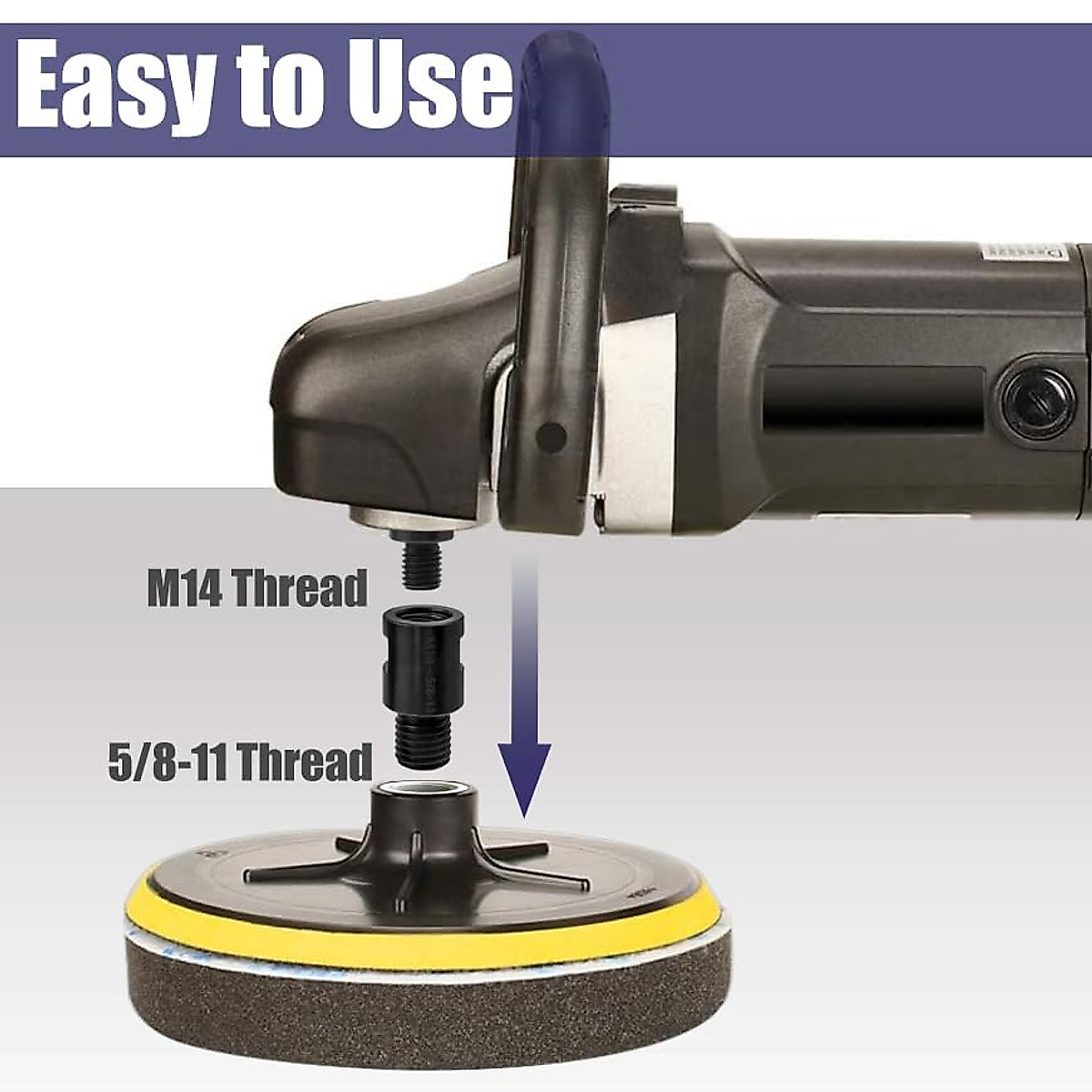 Yakamoz 2Pcs Angle Grinder Attachment M14 Female to 5/8"-11 Male Adapter Rotary Polisher M14 to 5/8"-11 Adaptor Converter Connecting Tool