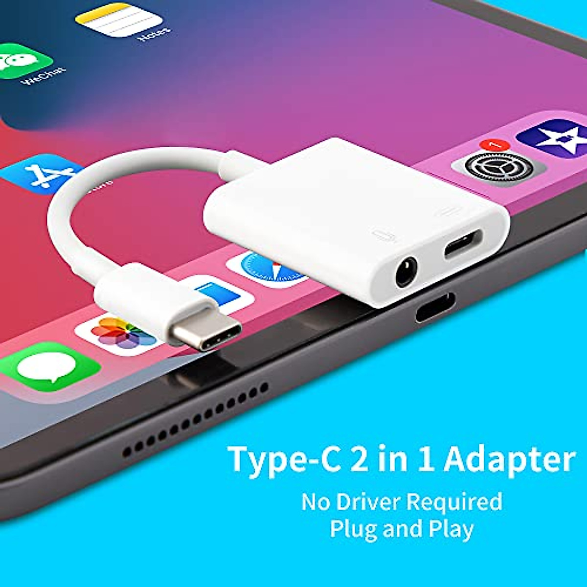 USB C to 3.5mm Audio Adapter, USB C Headphone Adapter and PD 60w ...