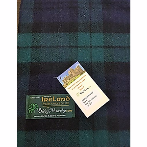 Biddy Murphy 100% Irish Lambswool Plaid Scarf, Soft & Warm, Celtic Tartan Pattern, Blackwatch