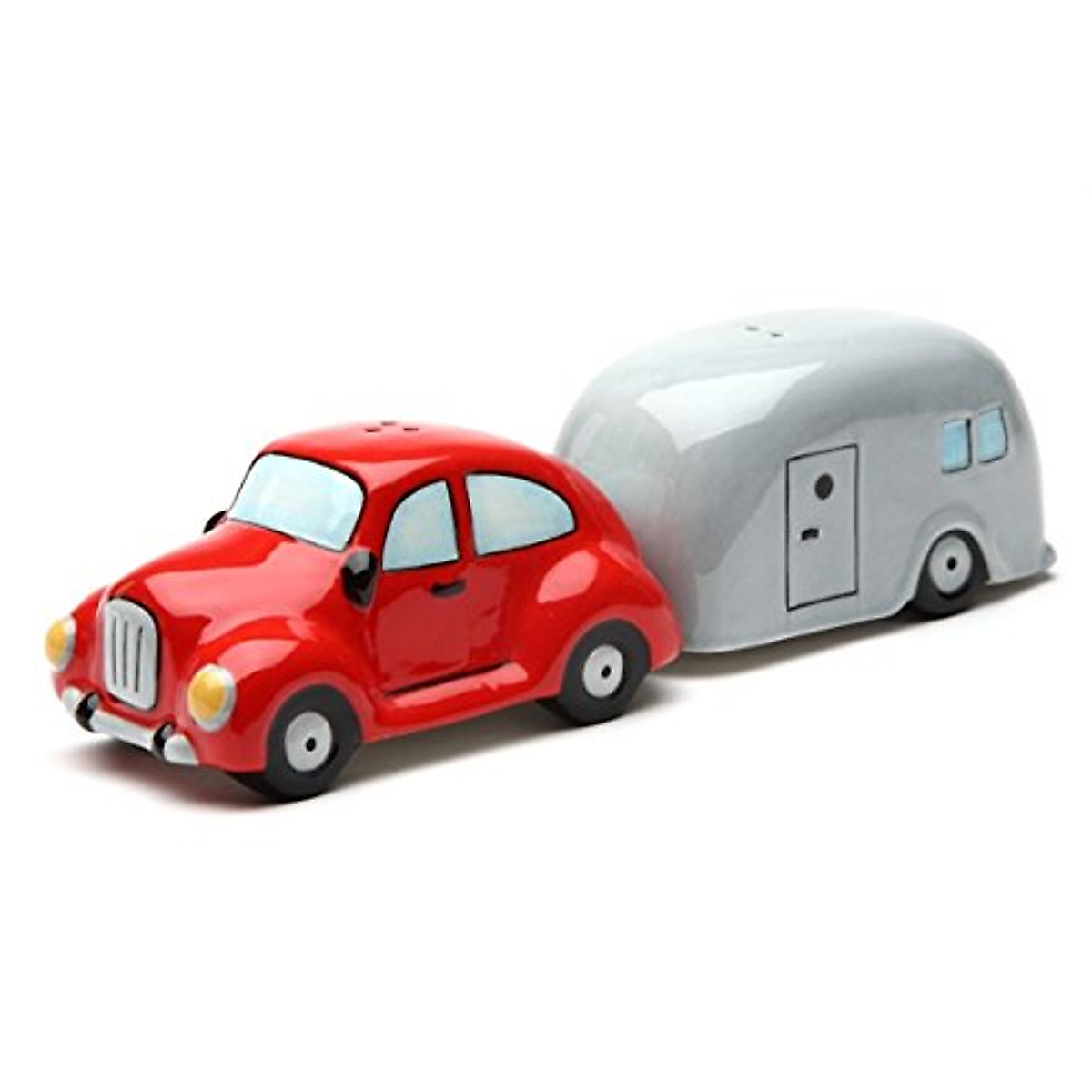 Car and Trailer Ceramic Magnetic Salt and Pepper Shaker Set