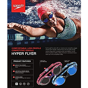 Speedo Unisex-child Swim Goggles Junior Hyper Flyer Ages 6-14, Pop Purple