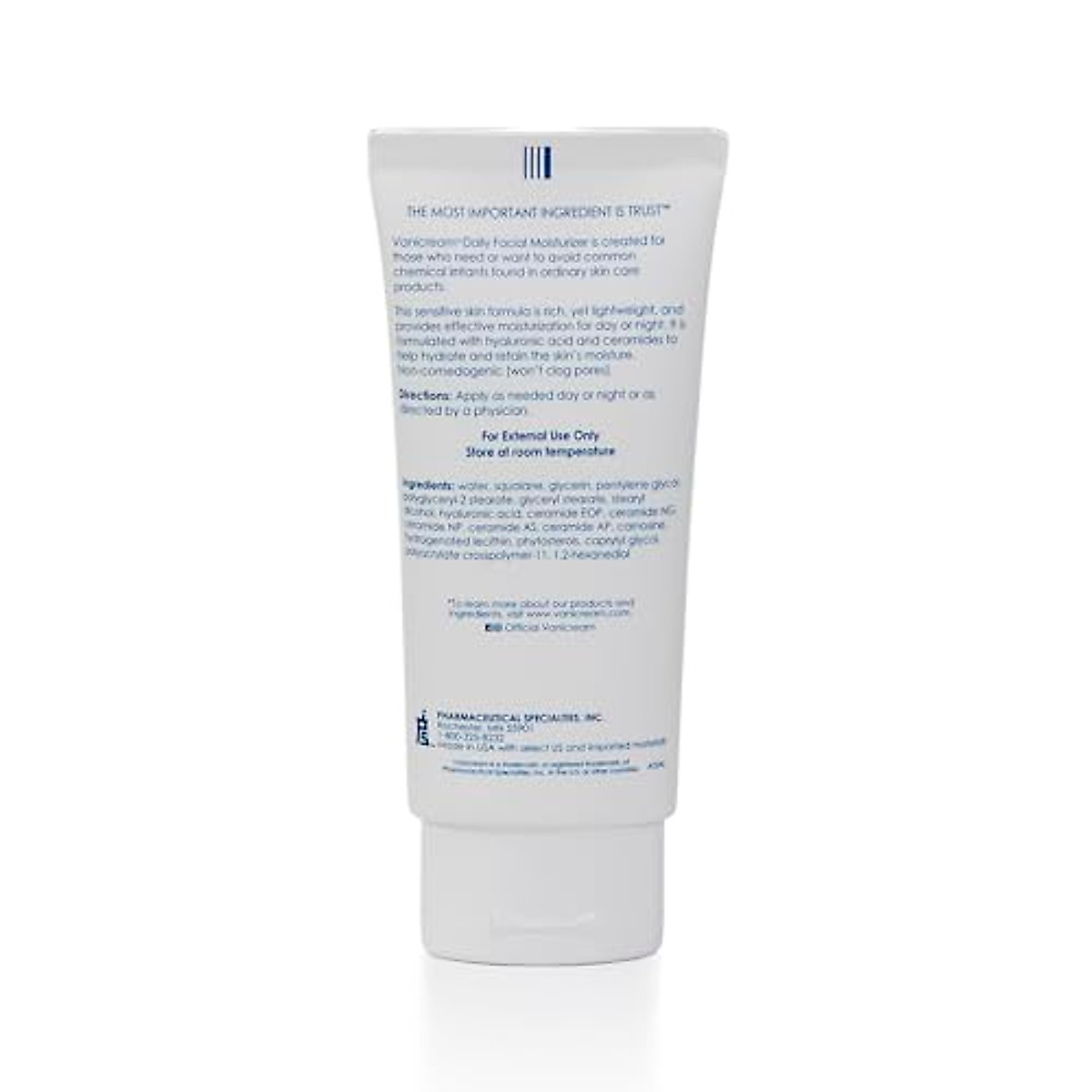 Vanicream Daily Facial Moisturizer With Ceramides and Hyaluronic Acid - Formulated Without Common Irritants for Those with Sensitive Skin, 3 fl oz (Pack of 1)