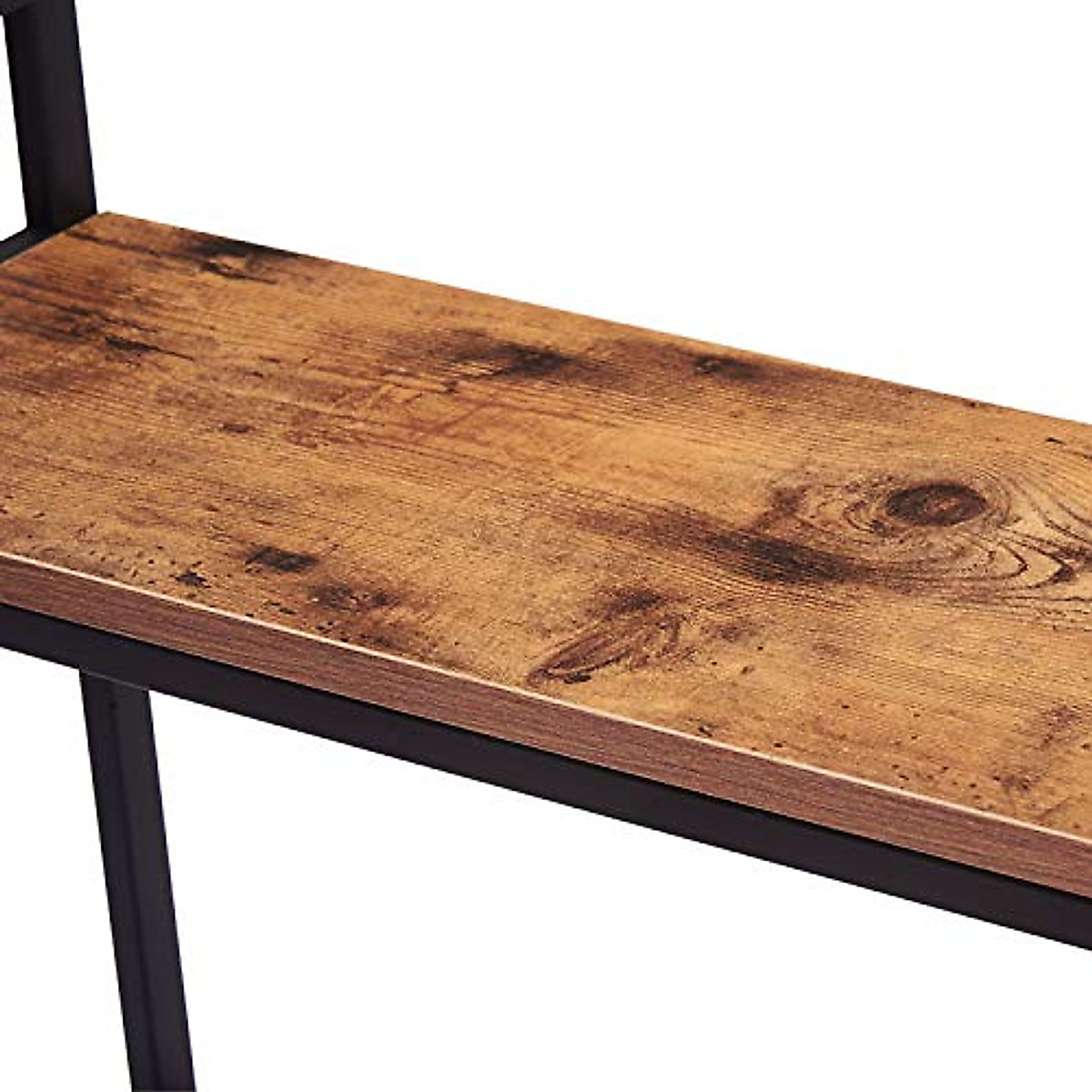 Kinsuite 2-Tier Metal Industrial Wall Mounted Bathroom Shelves Rustic Wall Storage Rack Over Toilet with Towel Bar, Floating Shelves Towel Holder