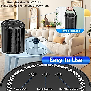 Dehumidifiers for Home - 35oz Bathroom Dehumidifier Portable Small Dehumidifier with Auto Defrost Function,2 Working Modes,Smart Auto-Off,Ultra Quiet for Bedroom,Basement,Room,Wardrobe,Kitchen - Black