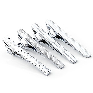 Zysta Fashion Men Stainless Steel Tie Clips Gold Silver Black Business Wedding Dress Necktie Bars Set
