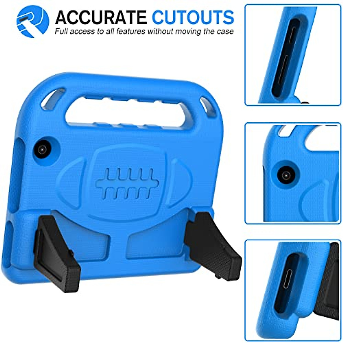 SUPNICE Kids Case for All-New Fire 7 (Latest 12th Generation 2022 Release), Lightweight Shockproof Handle with Stand Kid-Proof Case for Amazon Fire 7 inch Tablets - Blue