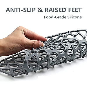 Kitchen Sink Mat, Sink Protectors for Kitchen Sink, Silicone Sink Mats for Stainless Steel Sink, Silicone Drying Mat Dish Dryer Mats, Can be Cut for Center Drain or Rear Drain (13.58"x11.6")