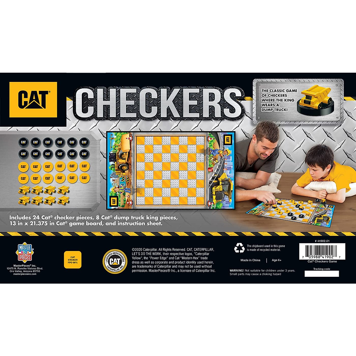 MasterPieces Family Game - Caterpillar Checkers - Officially Licensed Board Game for Kids & Adults 13" x 21"
