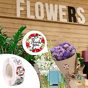 800 Pcs Round Floral Thank You Stickers Roll, 8 Different Design, 1 Inch Thank You for Your Business Stickers for Wedding, Bakeries, Handmade Goods, Small Business Owners, Party